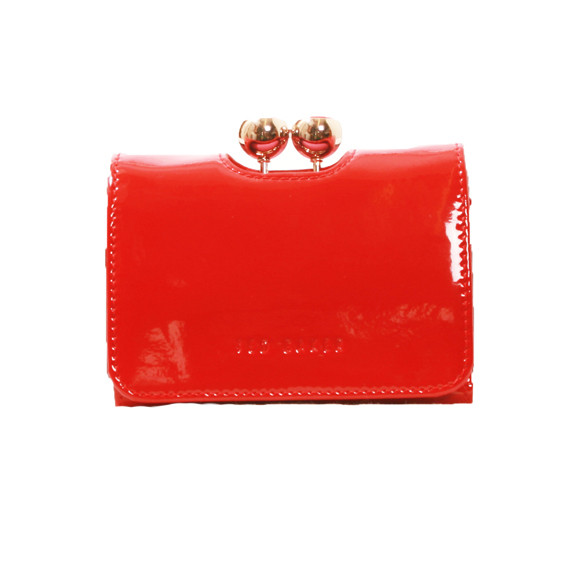Ted Baker Red Sonita Patent Bobble Purse | Oxygen Clothing