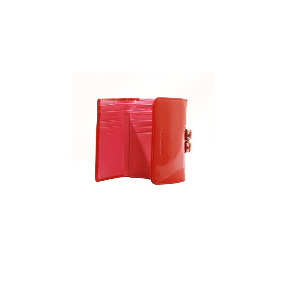Ted Baker Red Sonita Patent Bobble Purse | Oxygen Clothing
