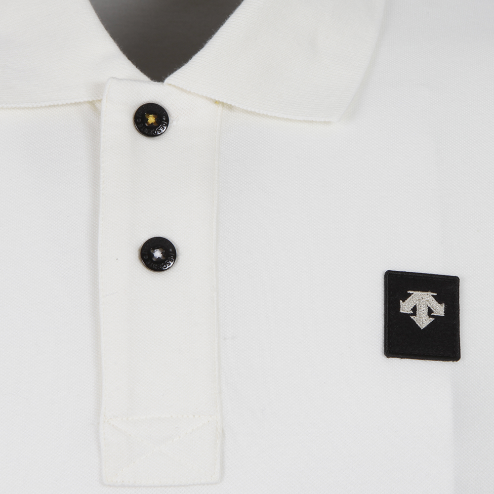 Descente White Cotton Polo Shirt | Oxygen Clothing