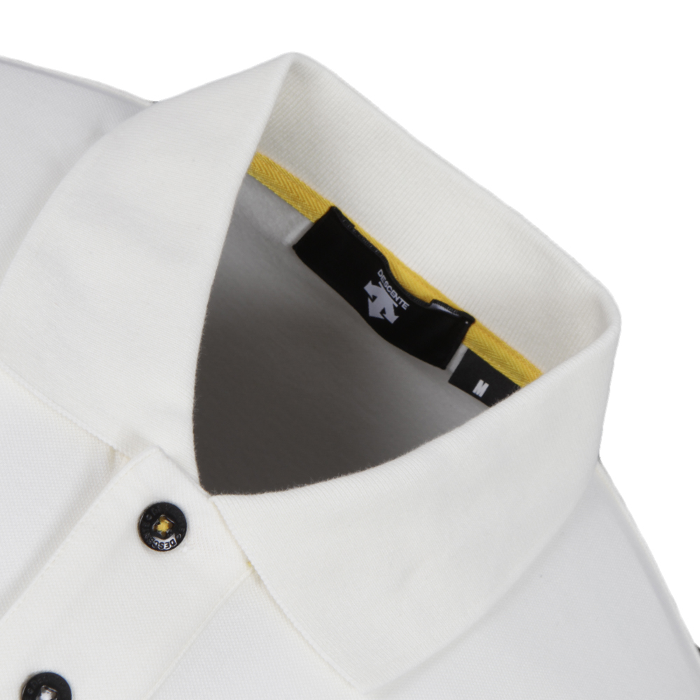 Descente White Cotton Polo Shirt | Oxygen Clothing