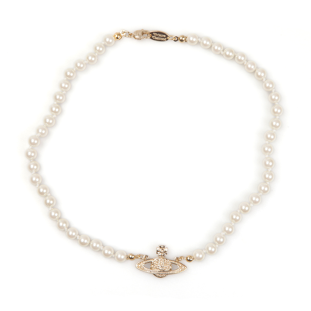 Vivienne Westwood Mini Bas Relief Pearl Choker | Oxygen Clothing