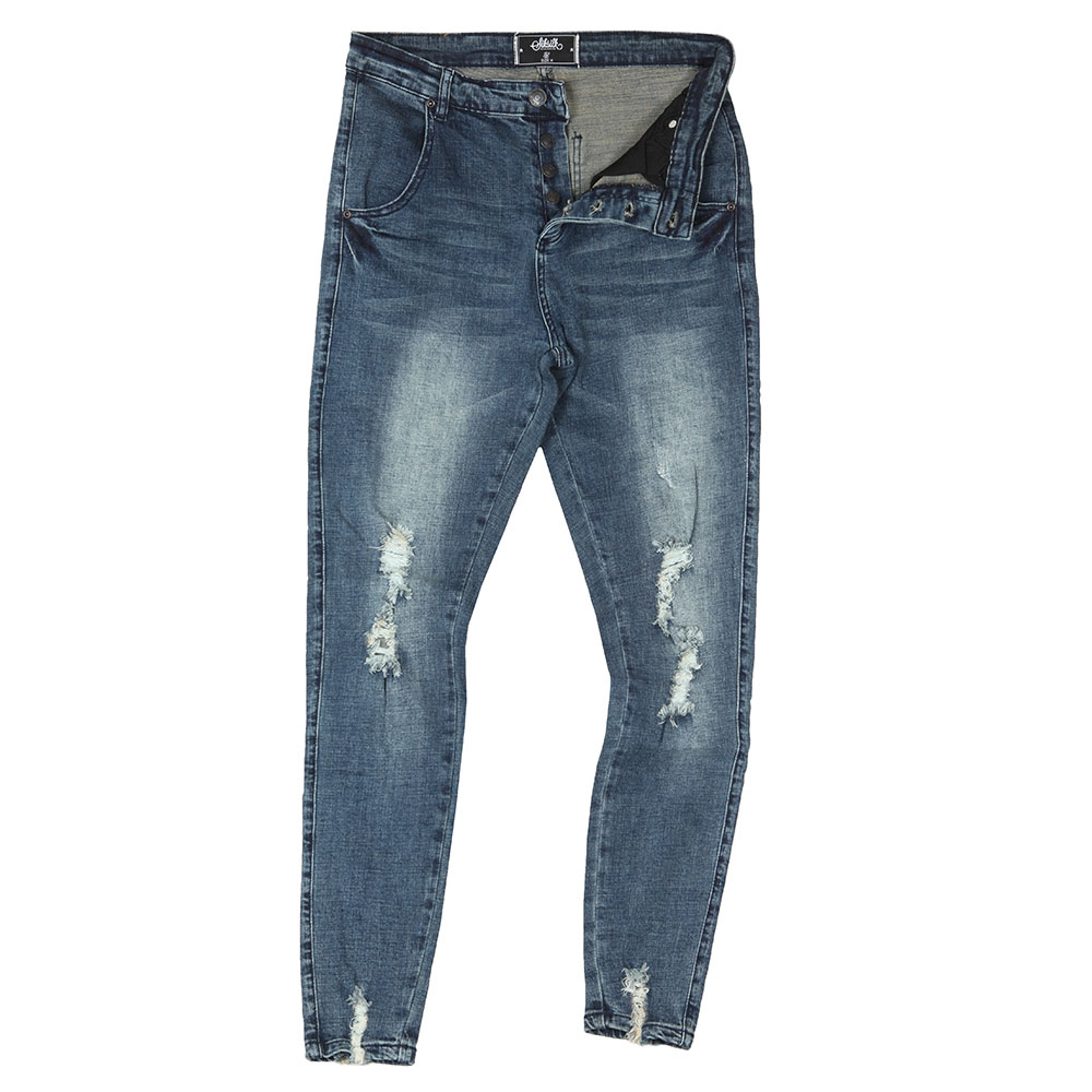 Sik Silk Jagged Hem Denim Jean | Masdings