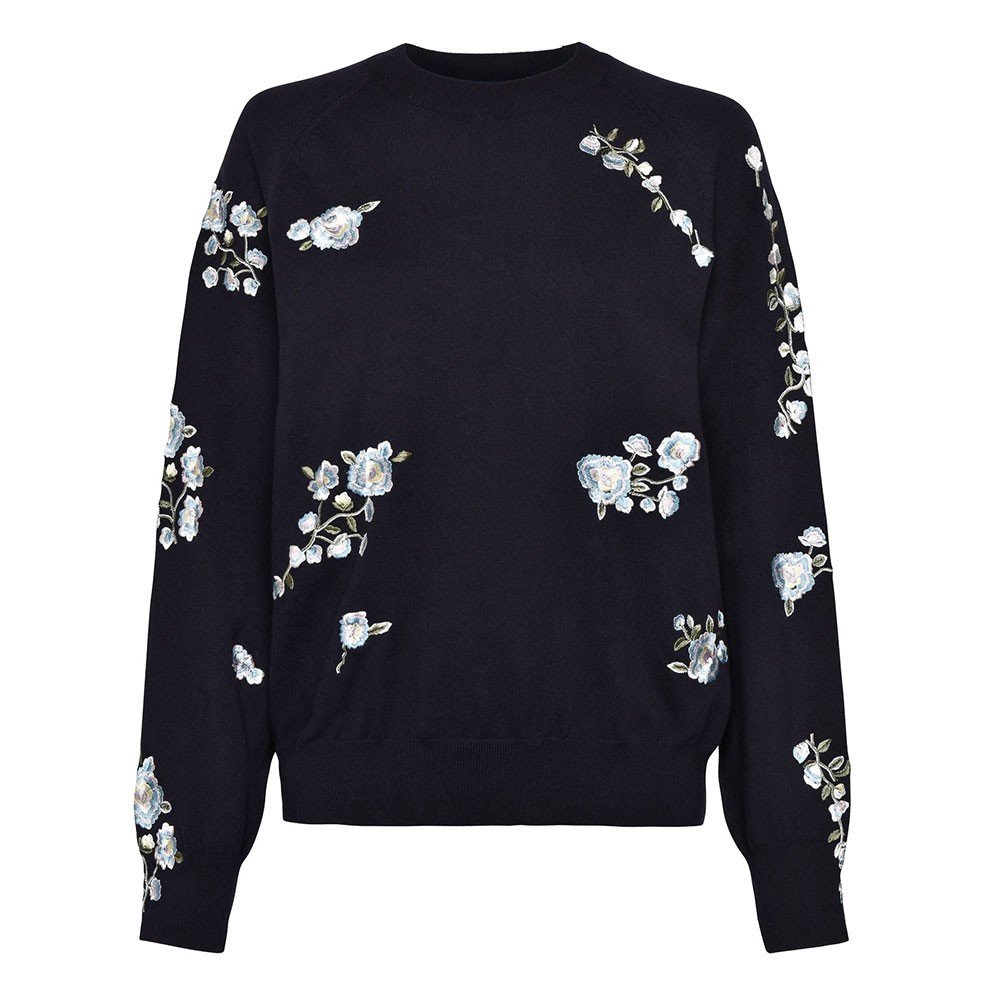 French Connection Rielle Embroidered Crew Knit | Oxygen Clothing