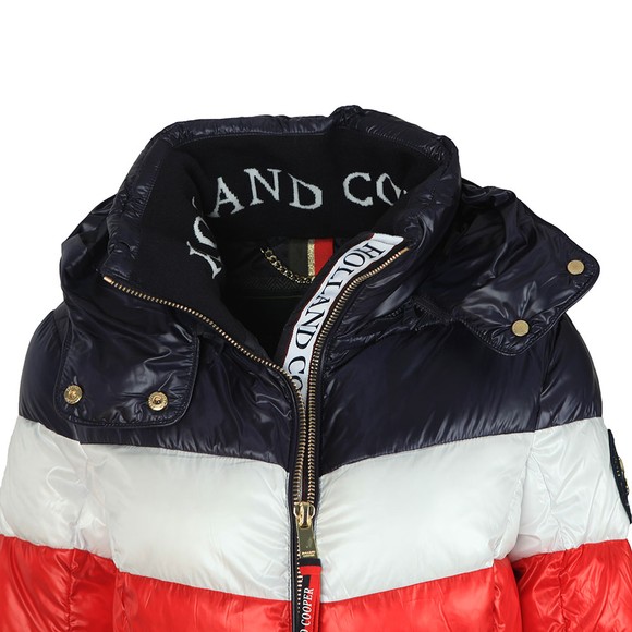Holland Cooper Tri Colour Puffer Jacket | Oxygen Clothing