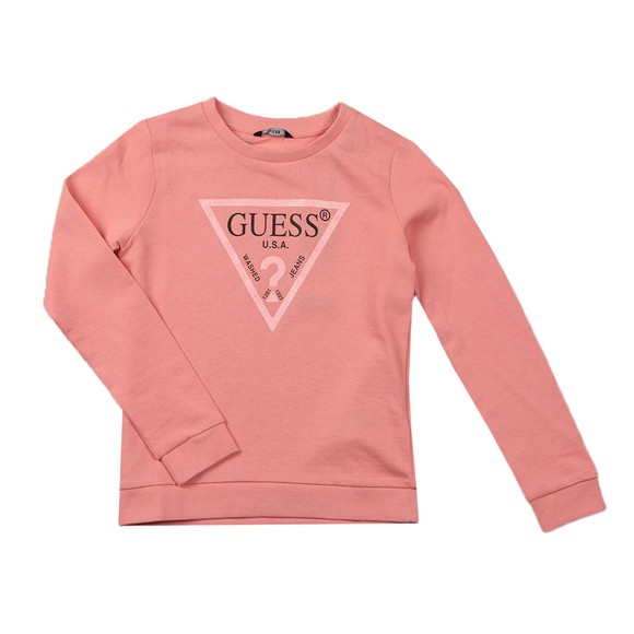 Guess Glitter Triangle Logo Sweatshirt | Oxygen Clothing