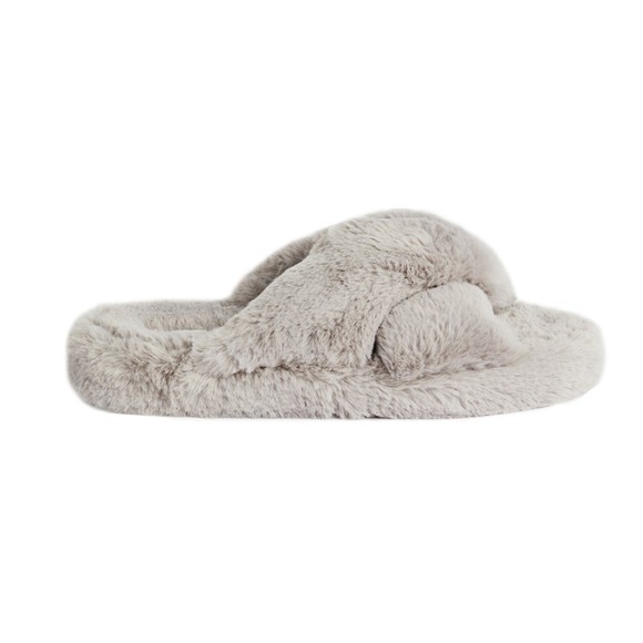 Ted Baker Lopply Faux Fur Cross Over Slipper | Oxygen Clothing
