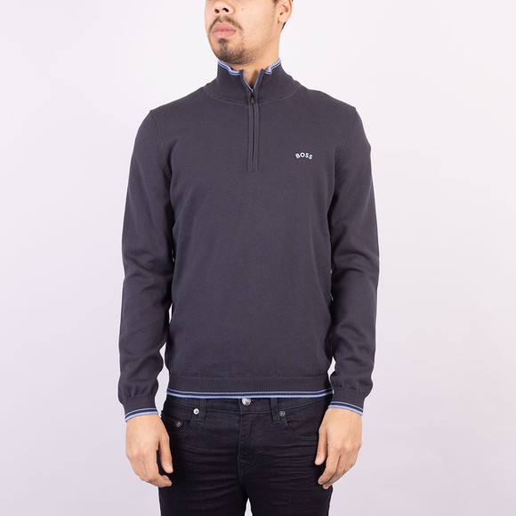 BOSS Athleisure Zitom Curved Logo Half Zip Jumper | Oxygen Clothing