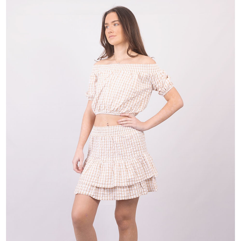French Connection Filippa Cotton Poplin Off Shoulder Top | Oxygen Clothing