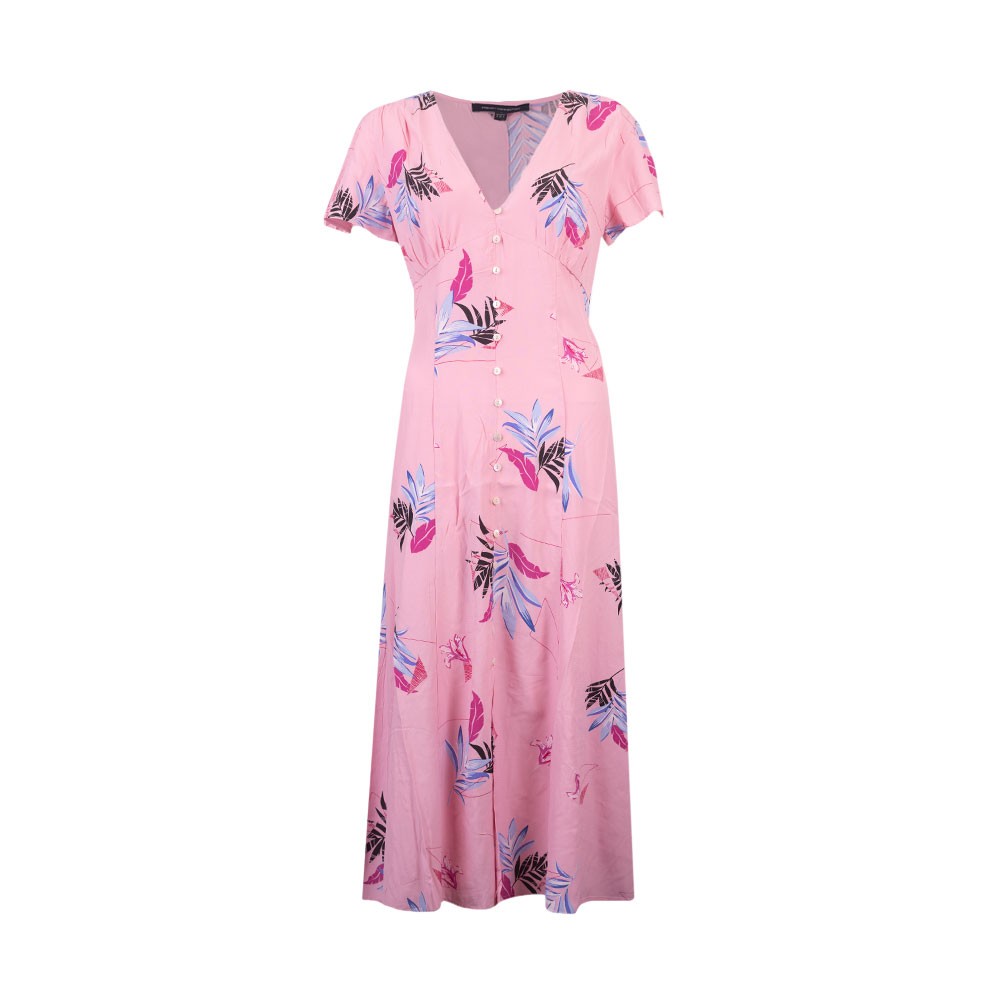 French Connection Eugie Delph Drape V Neck Dress | Oxygen Clothing