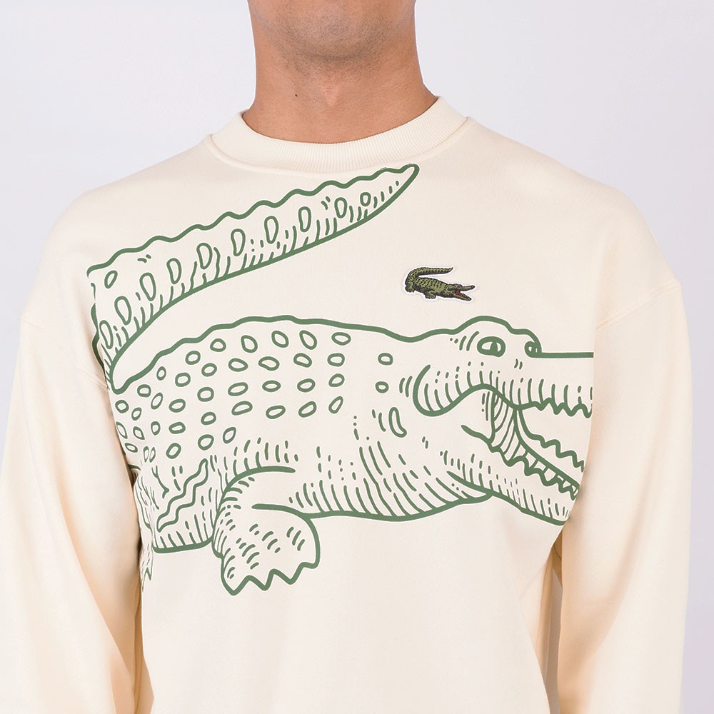 Lacoste SH8248 Croc Print Sweatshirt | Oxygen Clothing