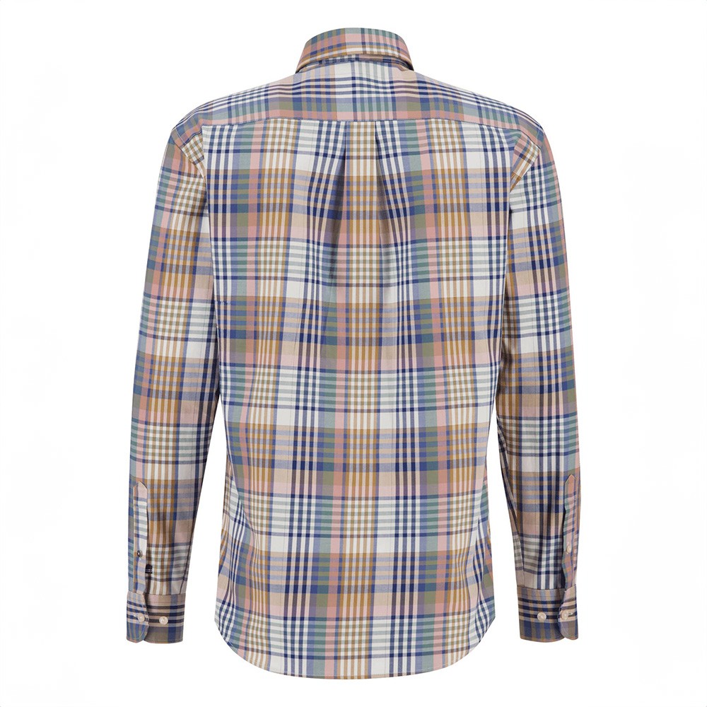 Fynch Hatton Sage Green Check Shirt | Masdings