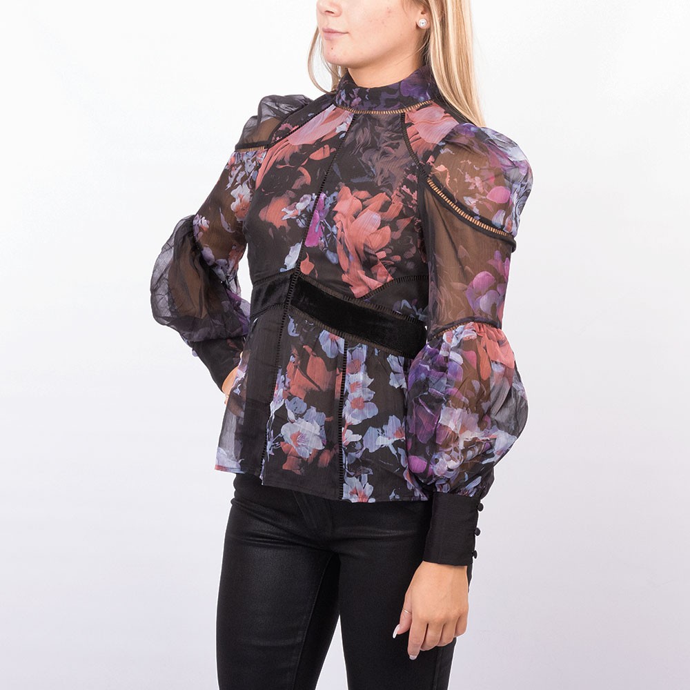 Ted Baker Neeveh Ladder Trim Velvet Top | Oxygen Clothing