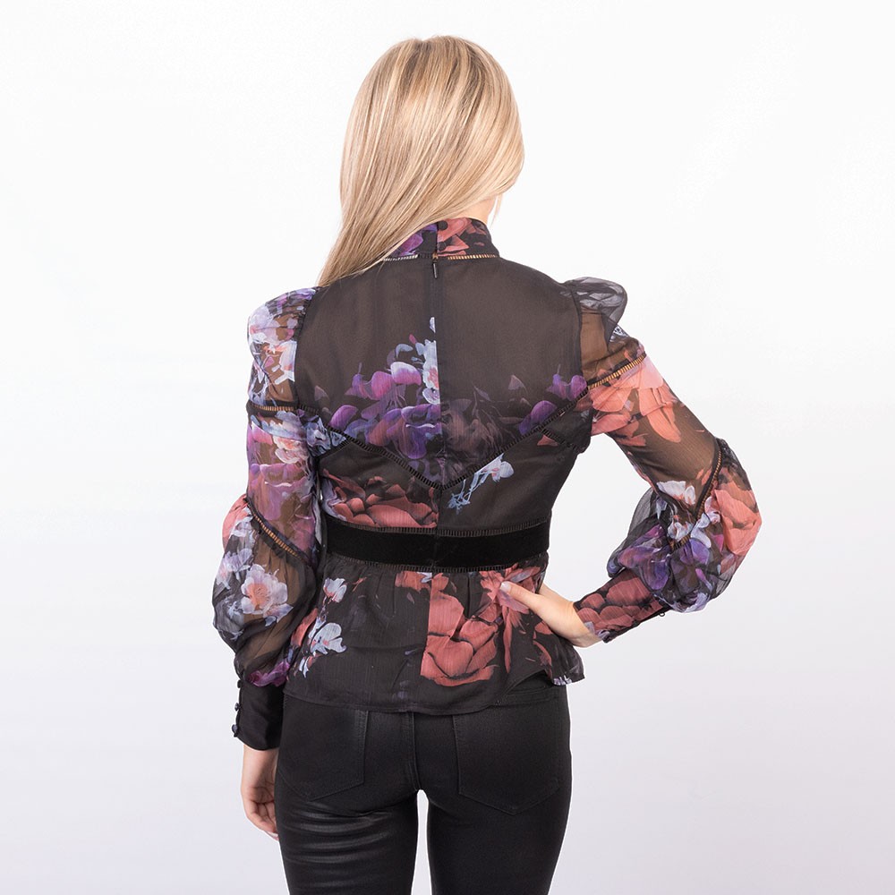 Ted Baker Neeveh Ladder Trim Velvet Top | Oxygen Clothing