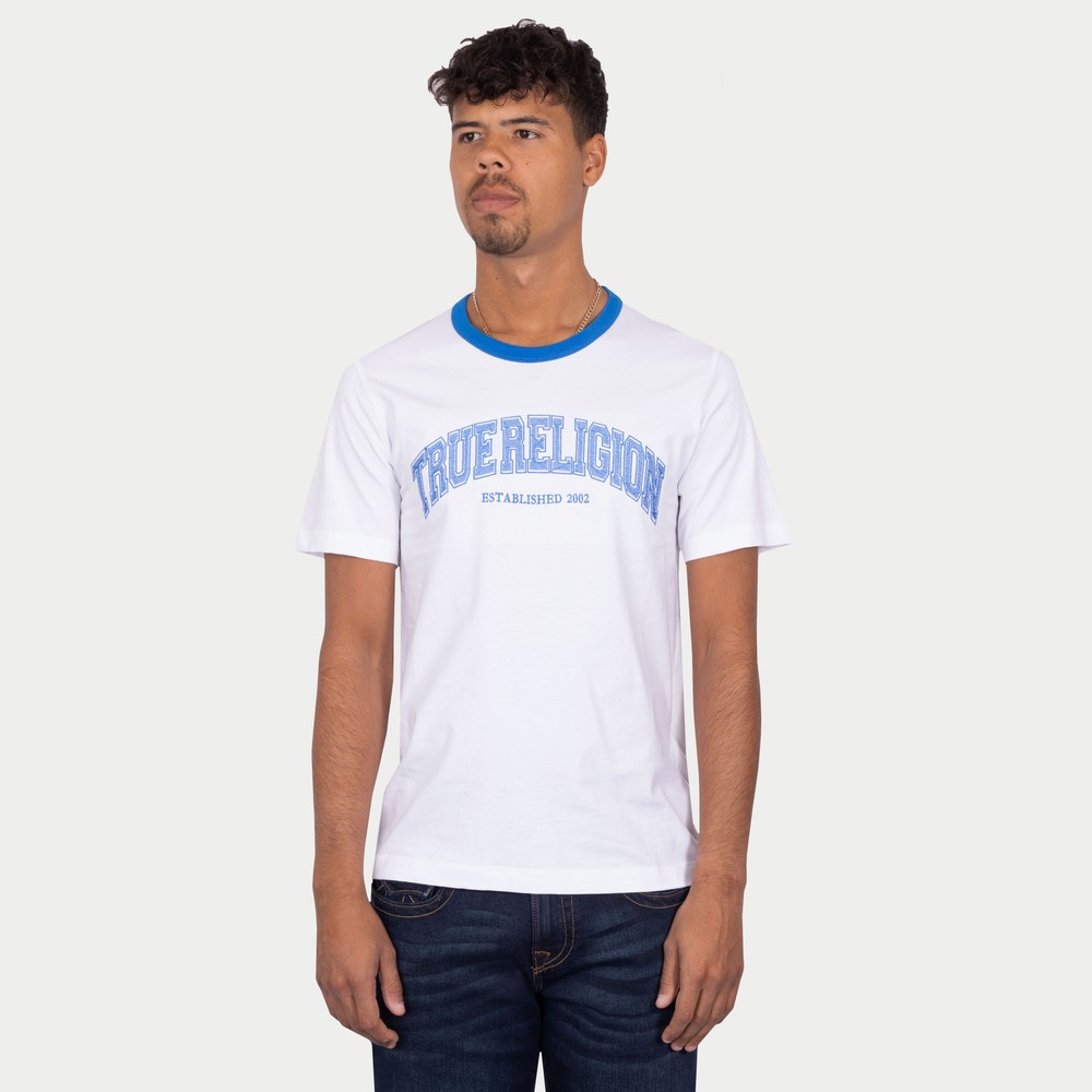 True Religion College Embroidery Ringer Tee | Oxygen Clothing