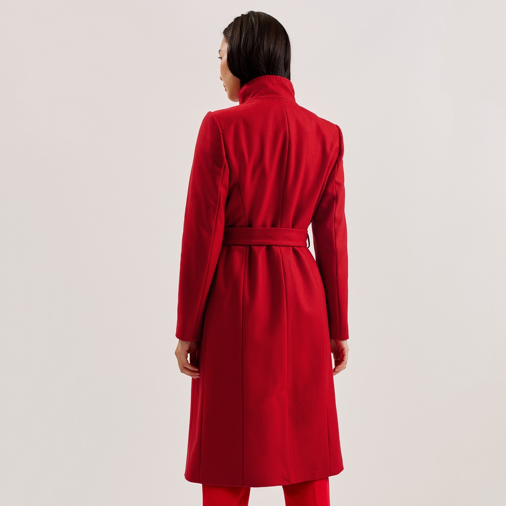 Ted Baker Rose Midi Wool Shoulder Panelled Wrap Coat | Oxygen Clothing