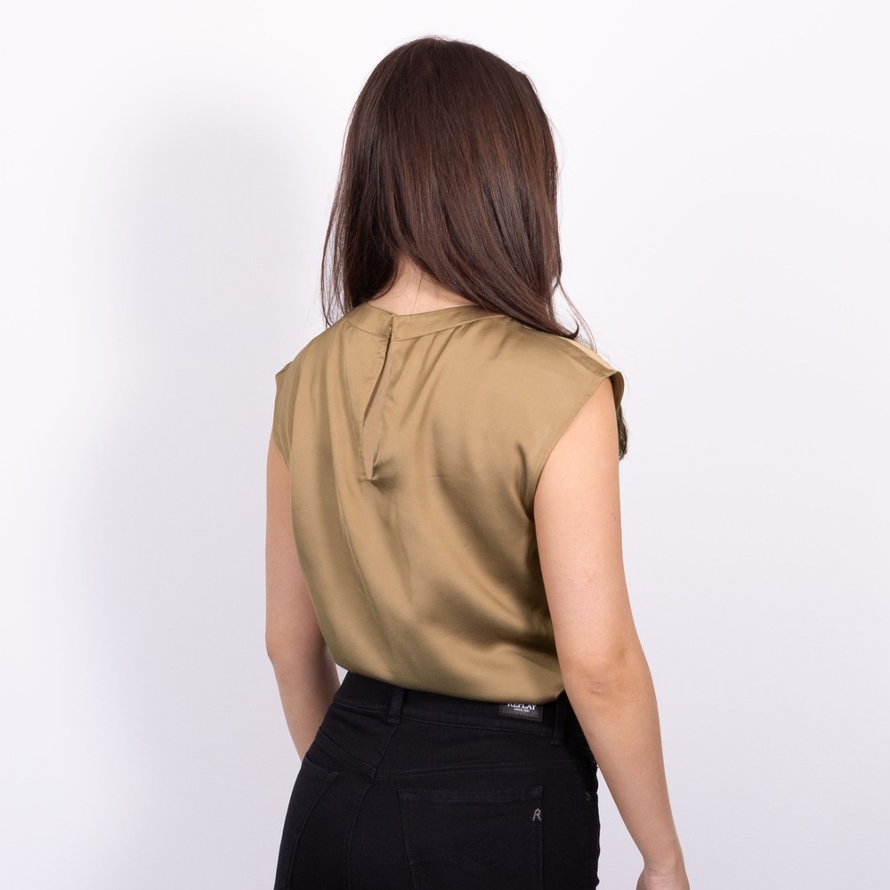 French Connection Ennis Satin Neck Detail Top | Oxygen Clothing