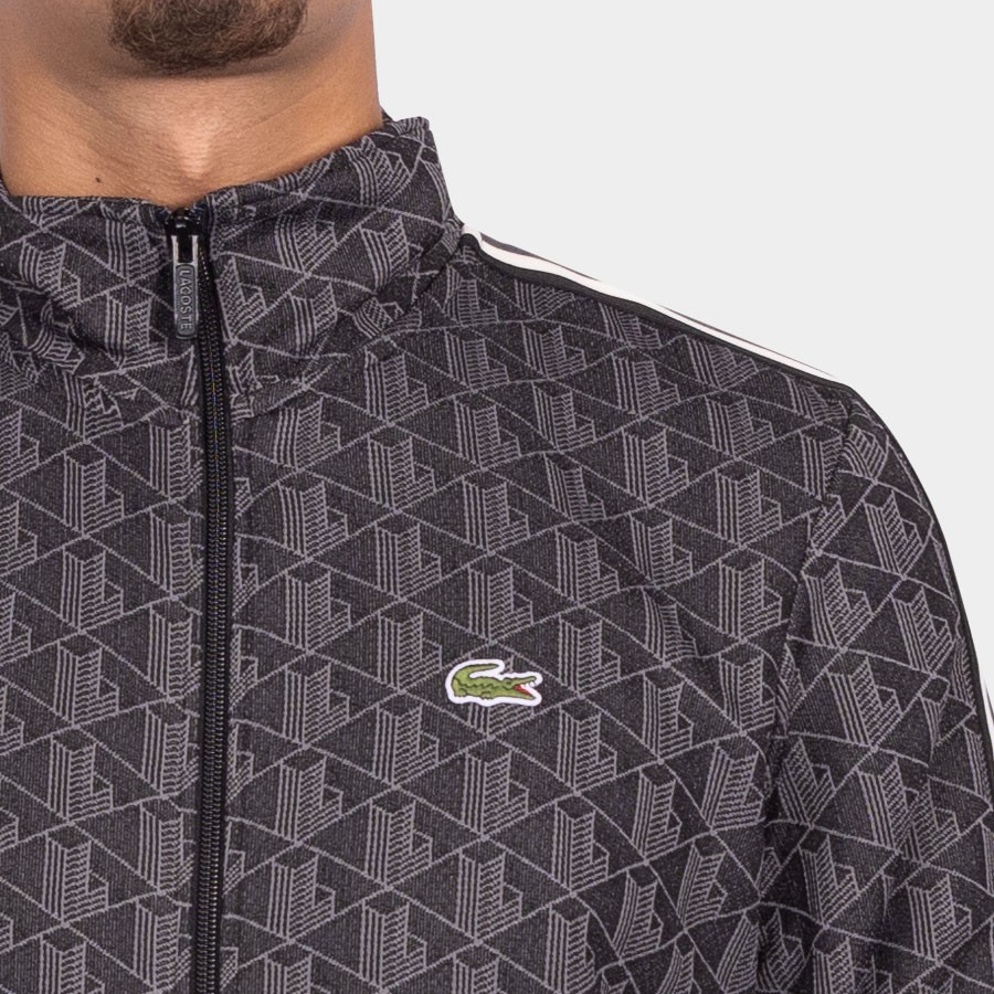 Lacoste SH1368 Monogram Zip Sweatshirt | Oxygen Clothing