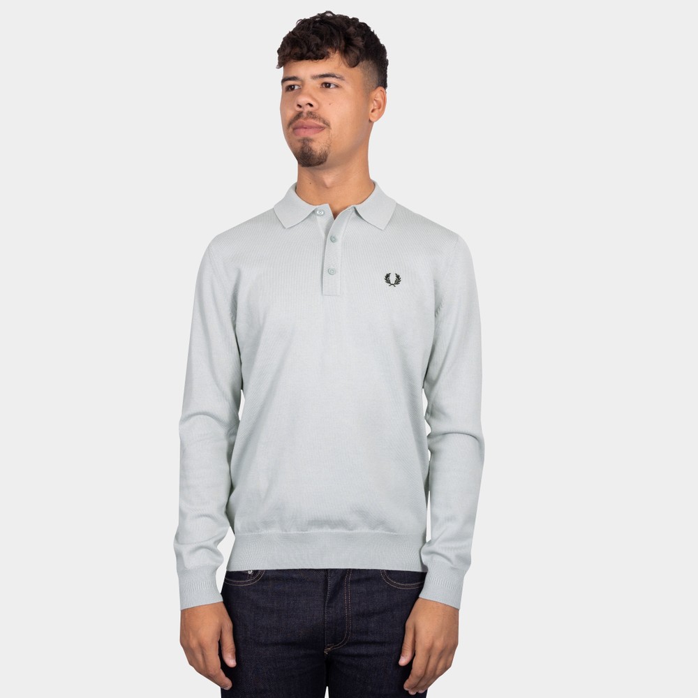 Fred Perry Knitted L/S Polo Shirt | Oxygen Clothing