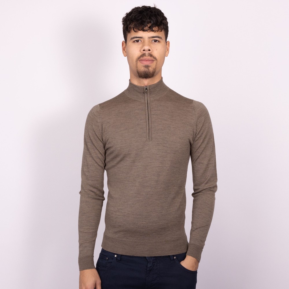 John Smedley Barrow Half Zip Knit | Oxygen Clothing