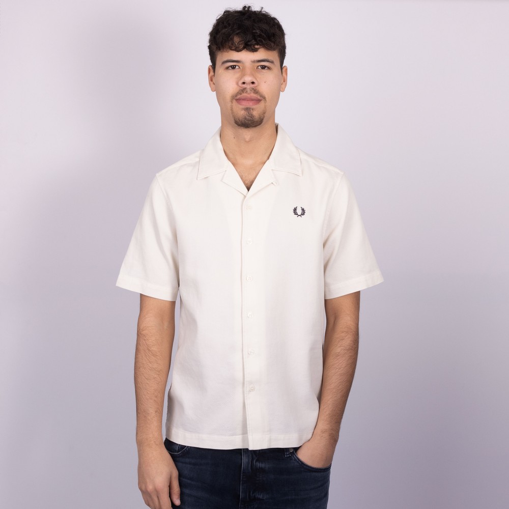 Fred Perry Pique Texture Revere Collar Short Sleeve Shirt | Oxygen Clothing