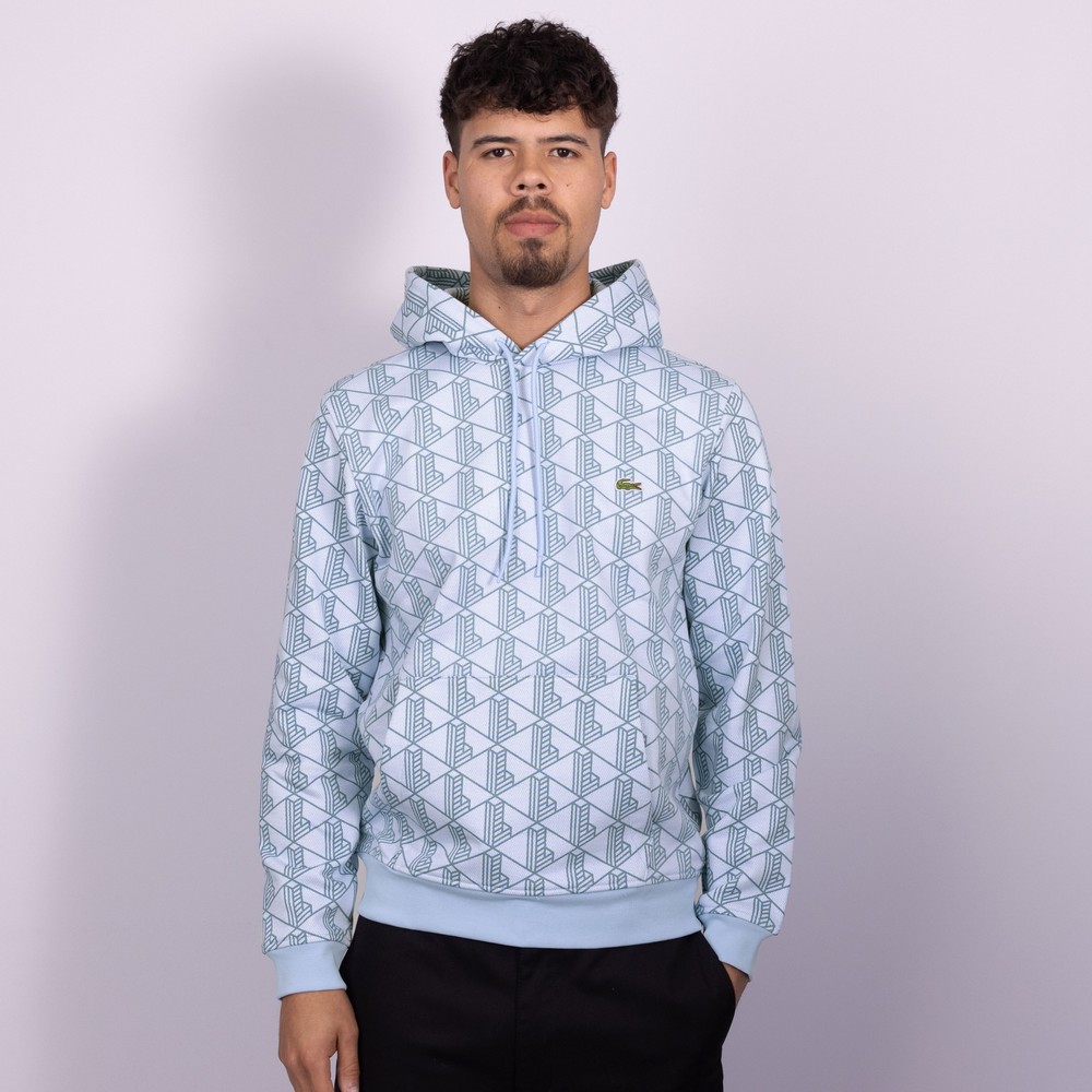 Lacoste Monogram Fleece Hoodie | Oxygen Clothing