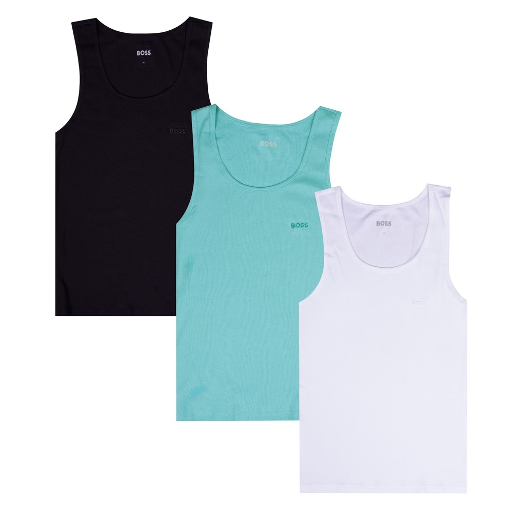 BOSS Bodywear Beckham Rib 3 Pack Vest | Oxygen Clothing