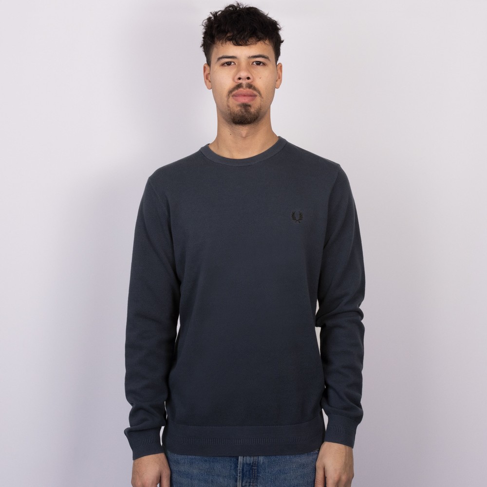 Fred Perry Pique Stitch Crew Neck Jumper | Oxygen Clothing