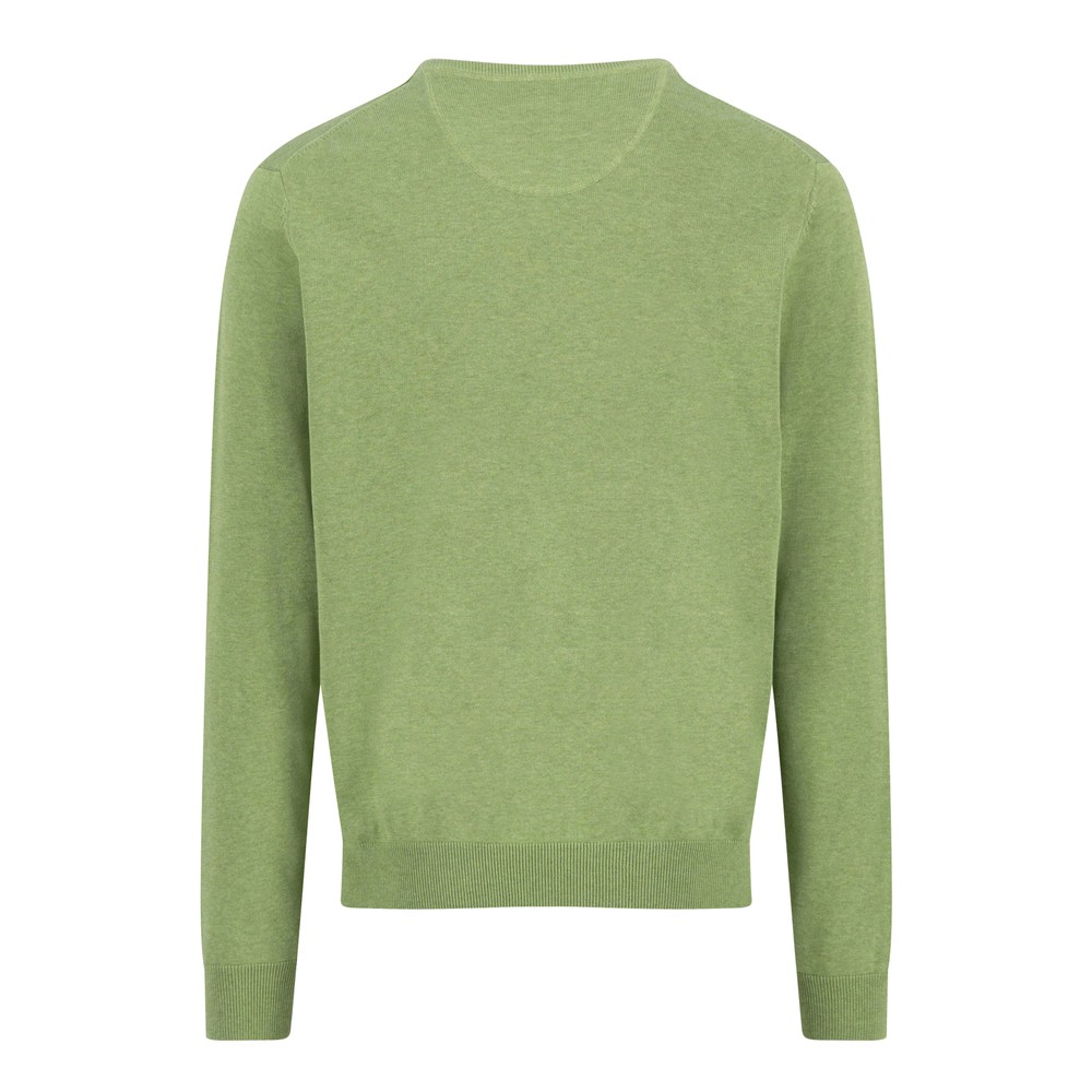 Fynch Hatton Superfine Cotton V Neck Jumper | Masdings