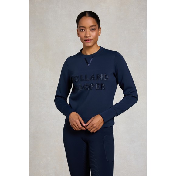 Holland Cooper Crystal Logo Crewneck Sweatshirt | Oxygen Clothing