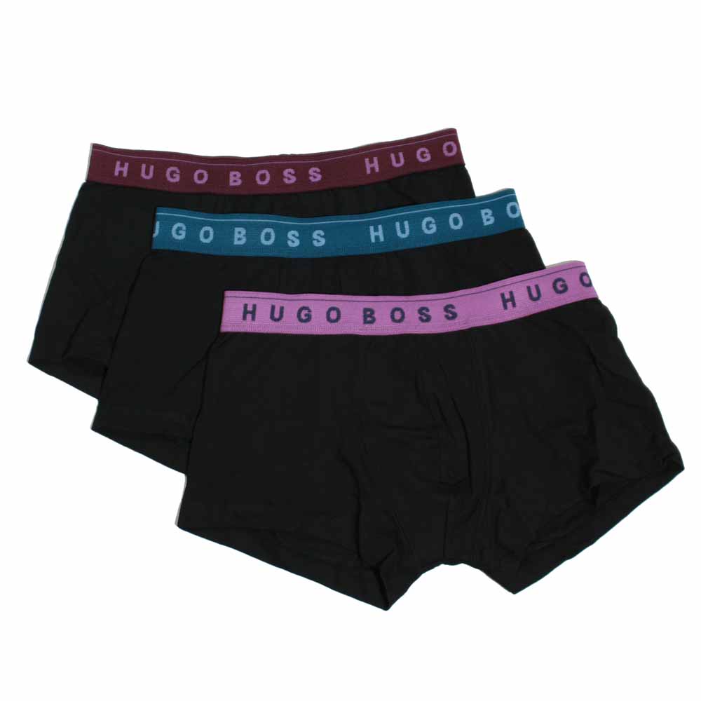 BOSS Bodywear Hugo Black/Purple 3 Pack Boxer | Oxygen Clothing